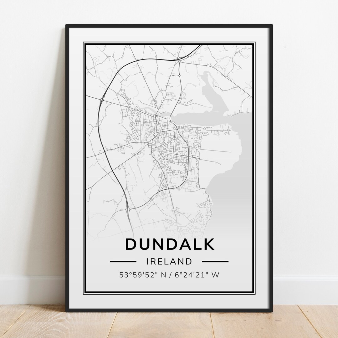 Dundalk City Map Print, Street Map Poster, Home Decor, Wall Art, Gift ...