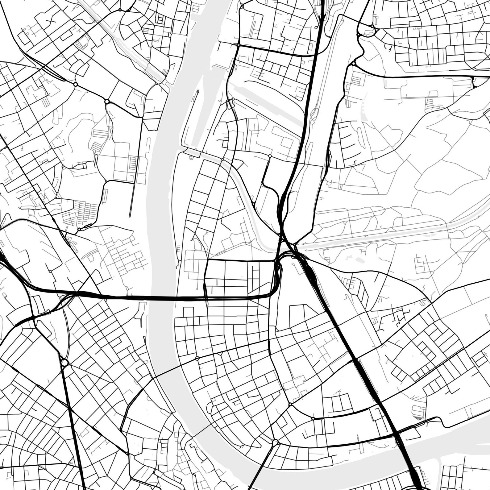 Basel City Map Print, Street Map Poster, Home Decor, Wall Art, Gift ...