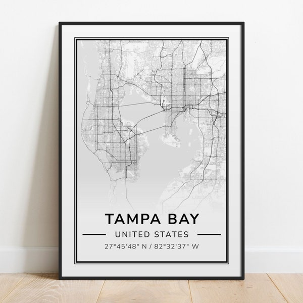 Tampa Bay Map Print - Etsy