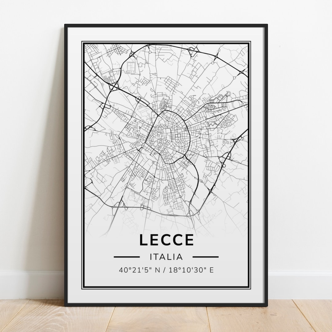 Lecce City Map Print, Street Map Poster, Home Decor, Wall Art, Gift ...