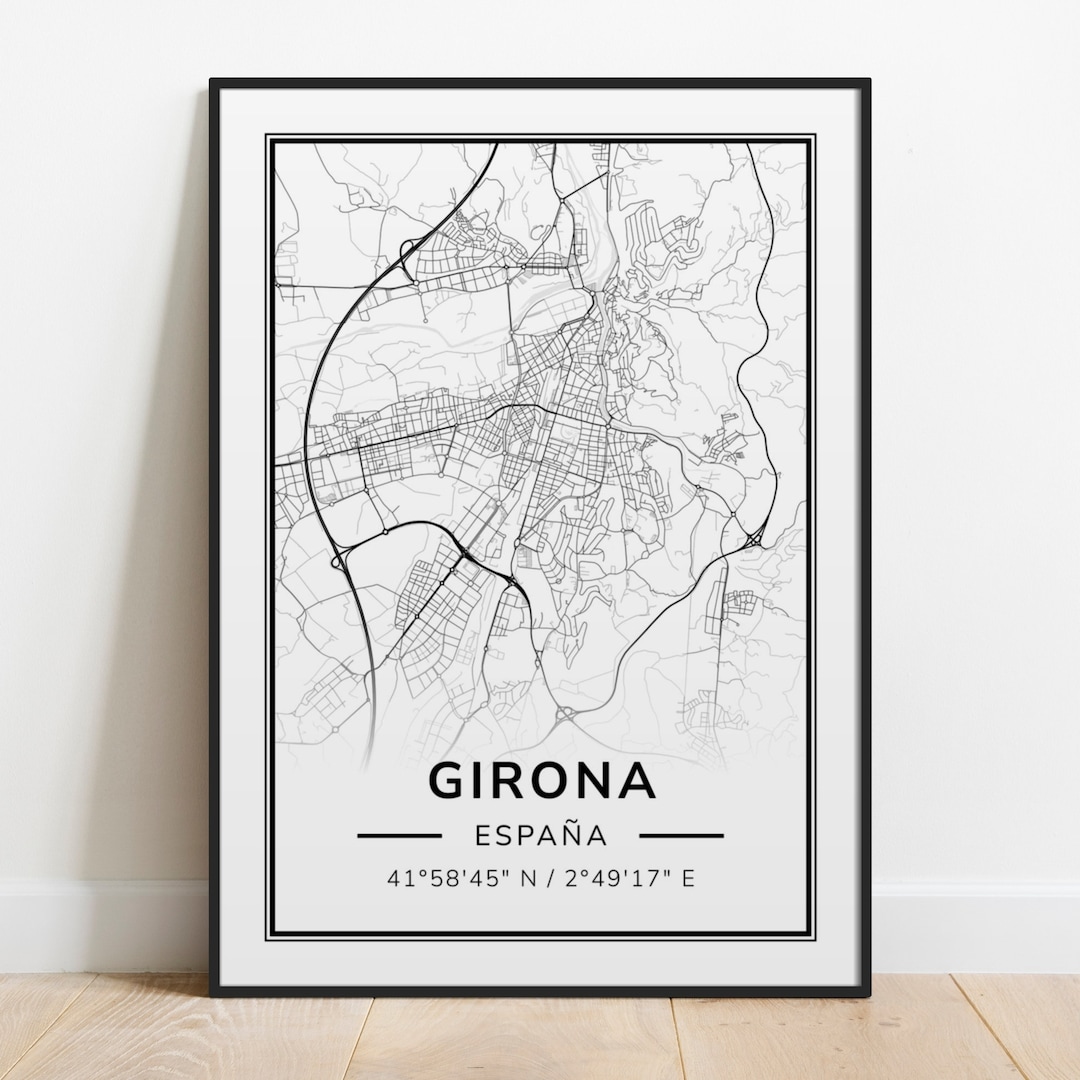 Girona City Map Print, Street Map Poster, Home Decor, Wall Art, Gift ...
