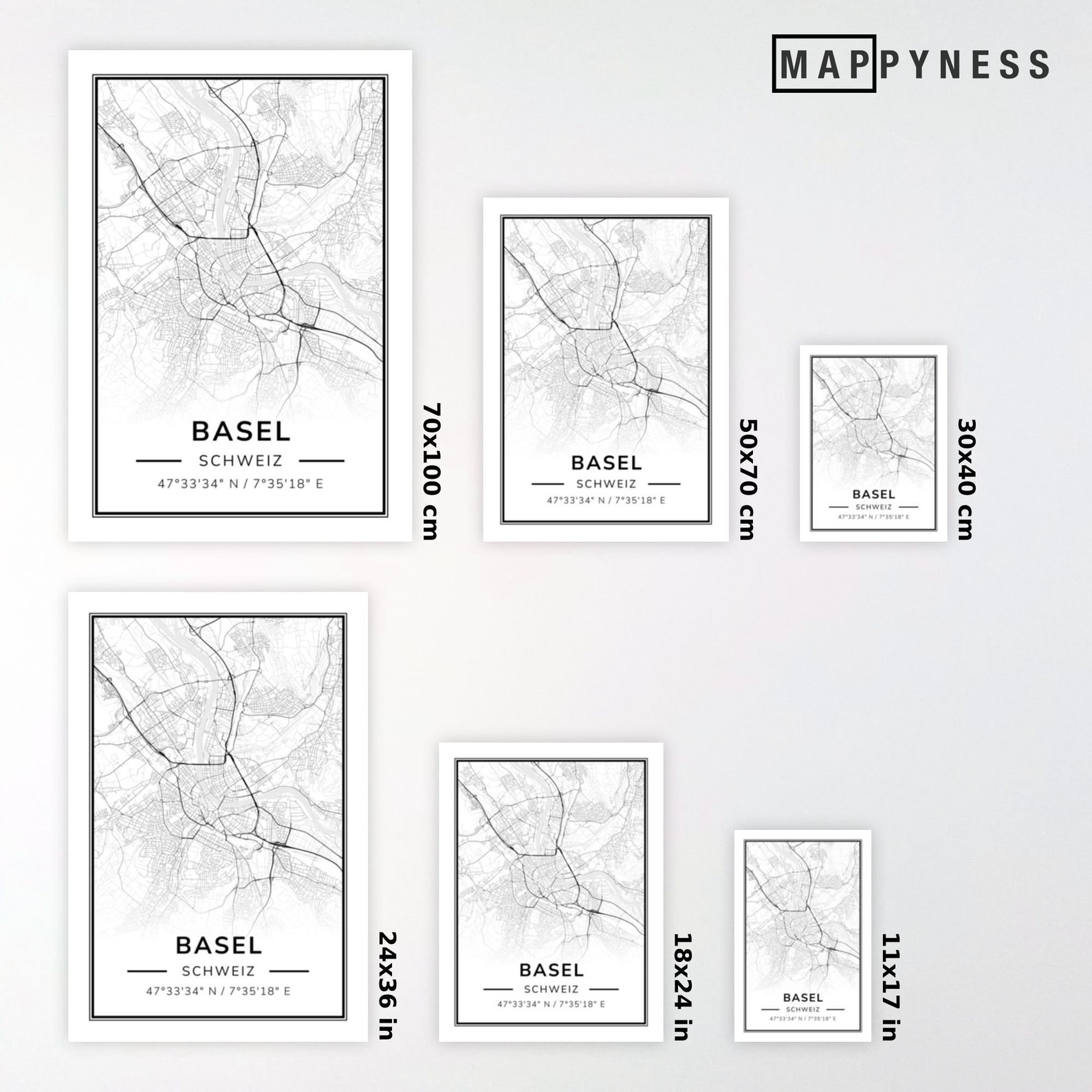 Basel City Map Print, Street Map Poster, Home Decor, Wall Art, Gift ...