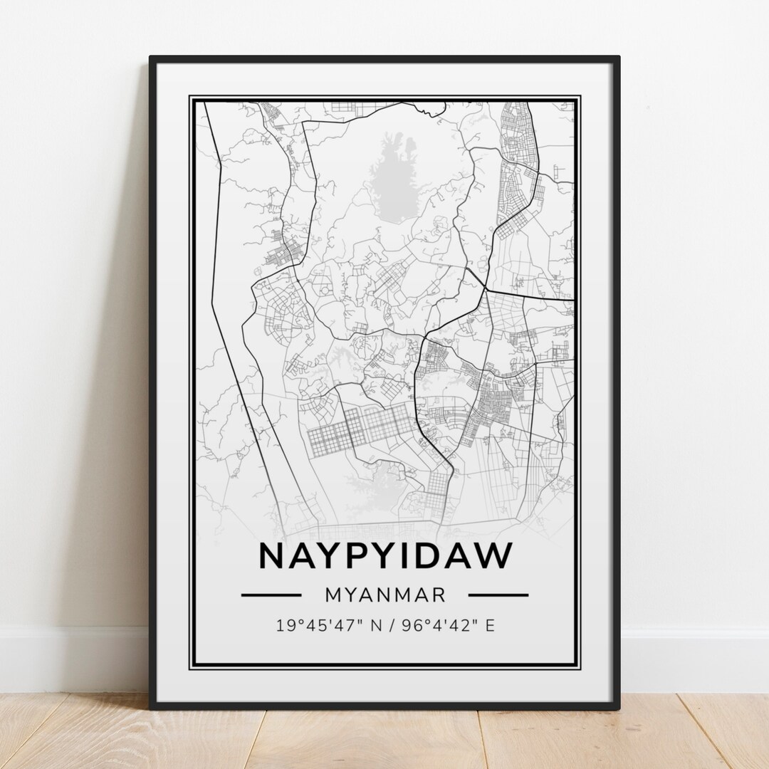 Naypyidaw City Map Print, Street Map Poster, Home Decor, Wall Art, Gift Ideas - Etsy