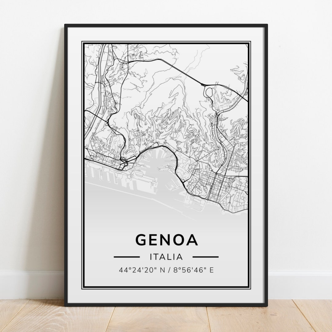 Genoa City Map Print, Street Map Poster, Home Decor, Wall Art, Gift ...