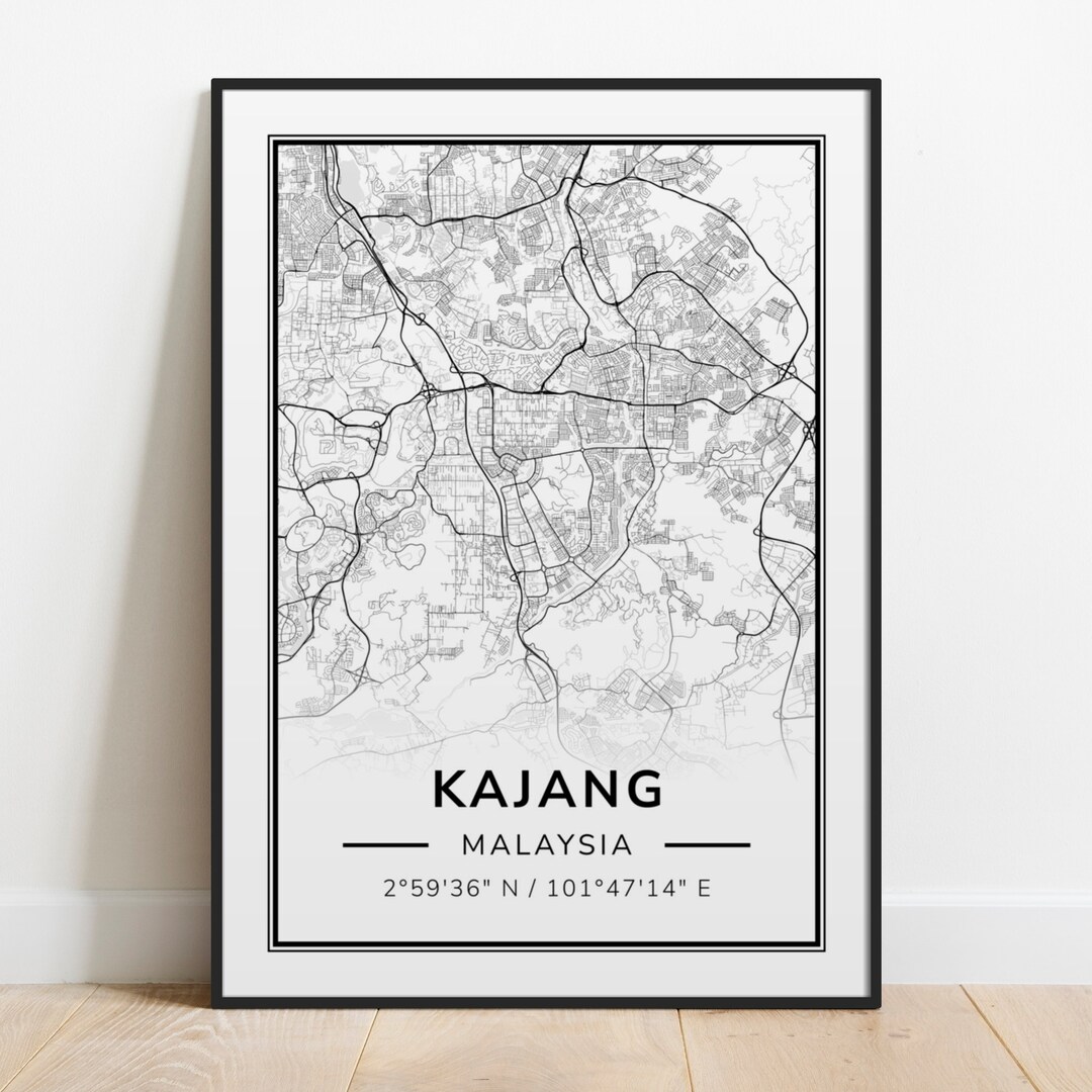 Kajang City Map Print, Street Map Poster, Home Decor, Wall Art, Gift ...