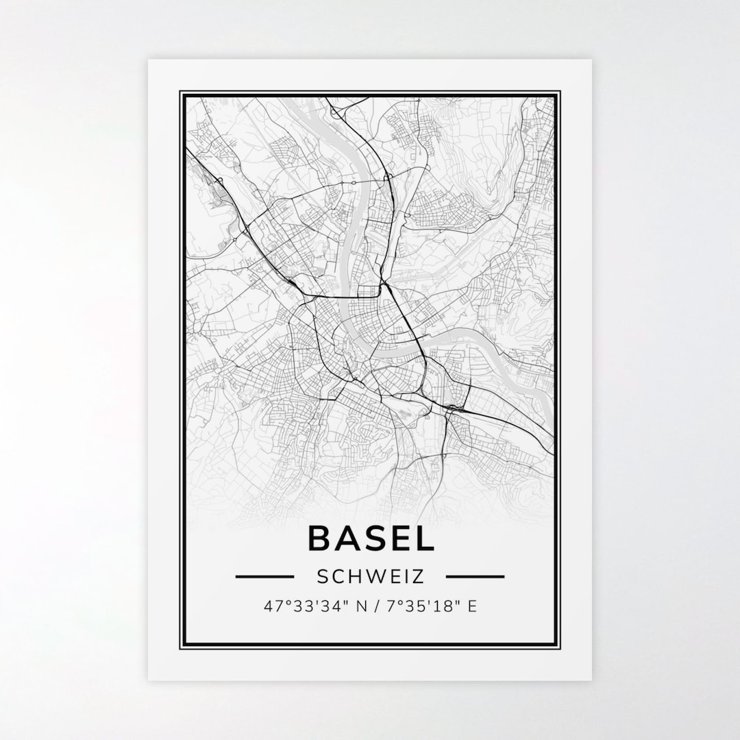 Basel City Map Print Street Map Poster Home Decor Wall Art - Etsy