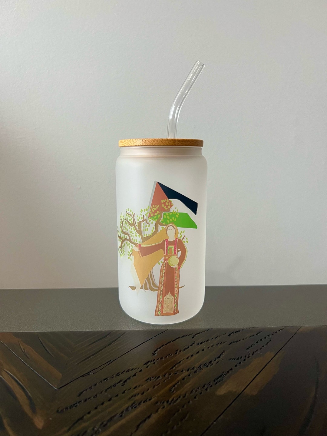 Palestinian Thobe & Olive Tree Glass Tumblr 16oz - Etsy