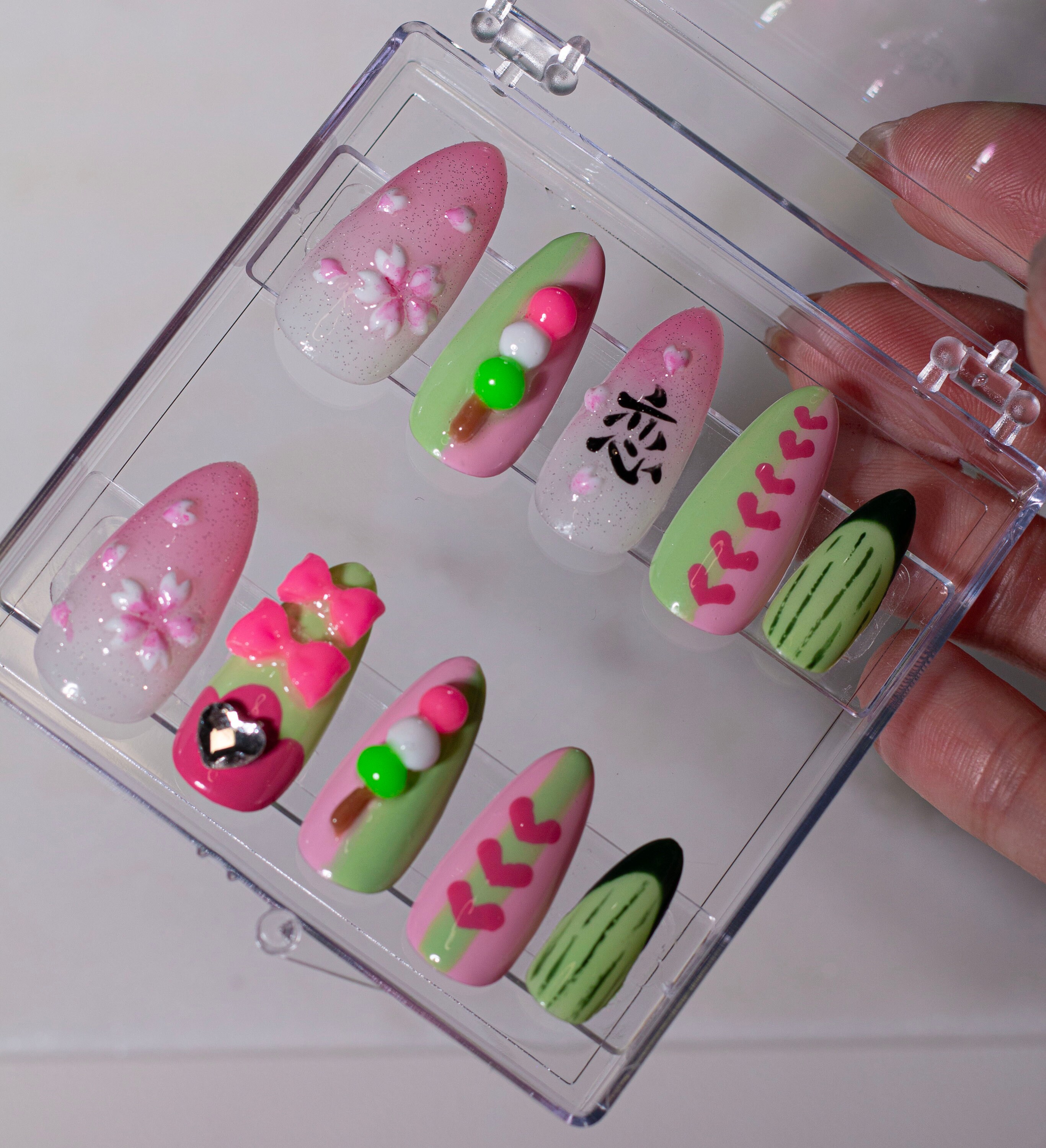 Demon Slayer Mitsuri Kanroji Inspired Press on Nails - Etsy