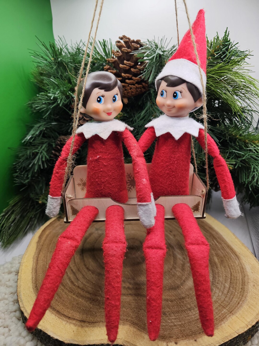 Double Elf Swing Kit, Elf Prop, Fun Elf Arrival, Elf Ornament for Tree ...