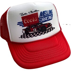 Vintage Bill Elliott 9 Coors Melling NASCAR Trucker Hat Retro Red Mesh ...