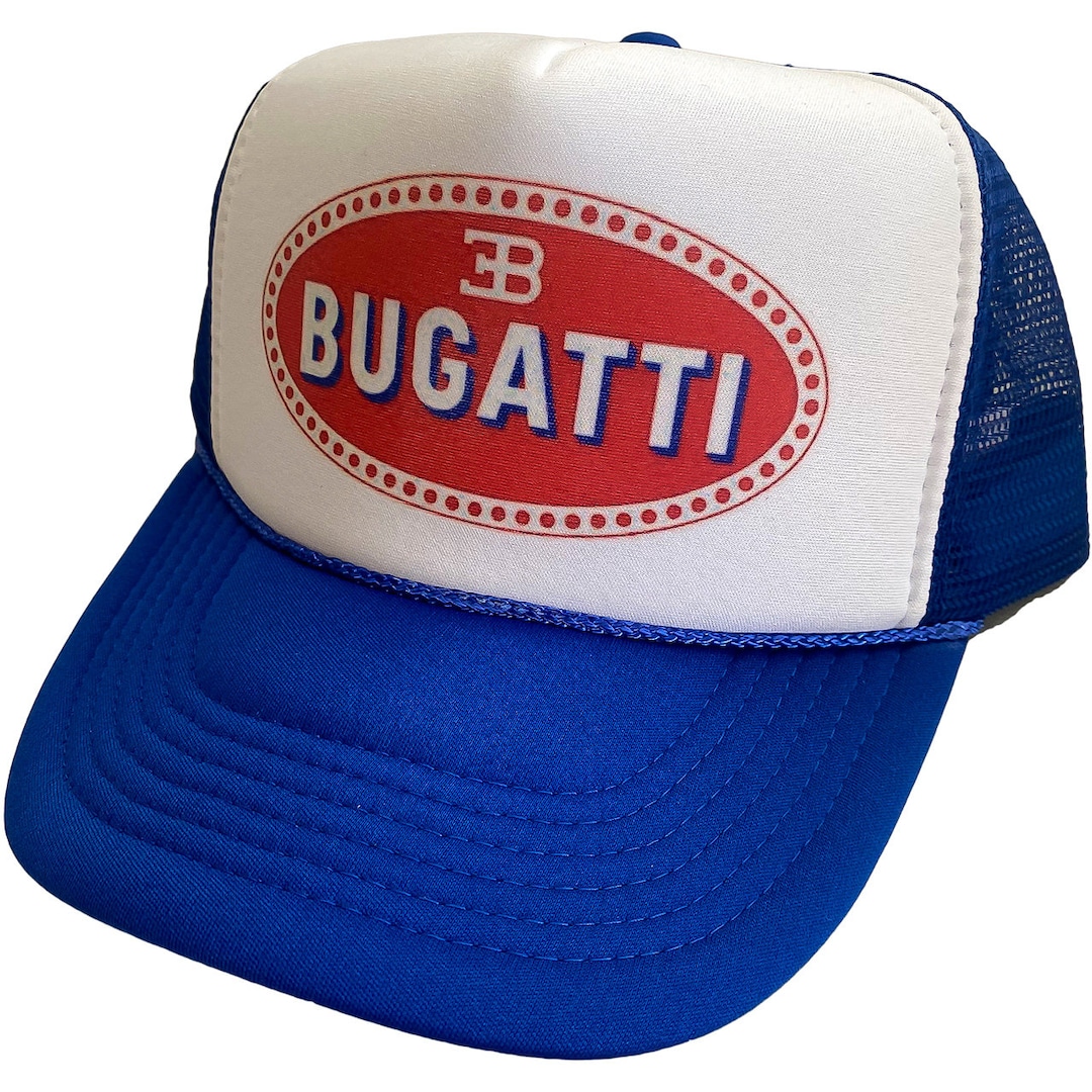 Vintage Bugatti Trucker Hat Mesh Hat Adjustable Snap Back Cap Blue - Etsy