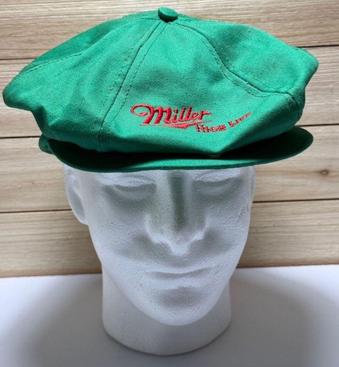 Vintage Rare Golf Derby Hat " Miller High Life" Green & Adjustable ...