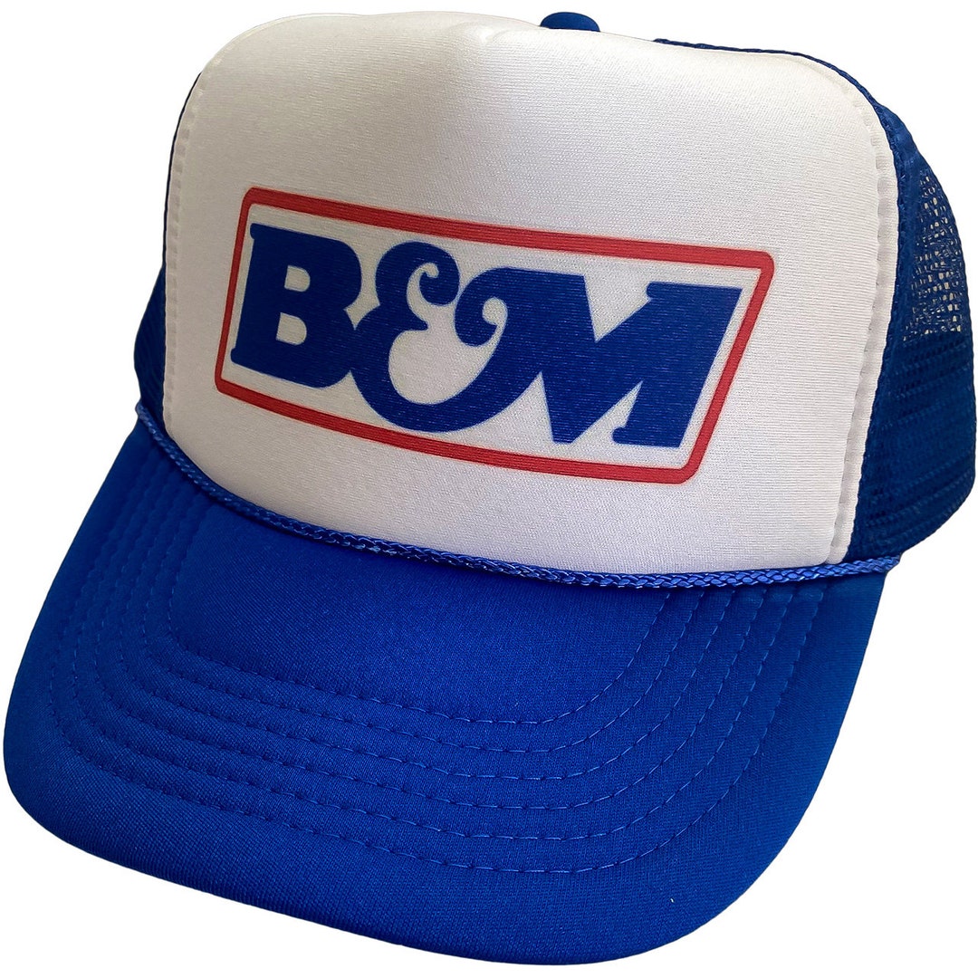 Vintage B&M Trucker Hat Mesh Hat Adjustable Snap Back Cap Blue - Etsy
