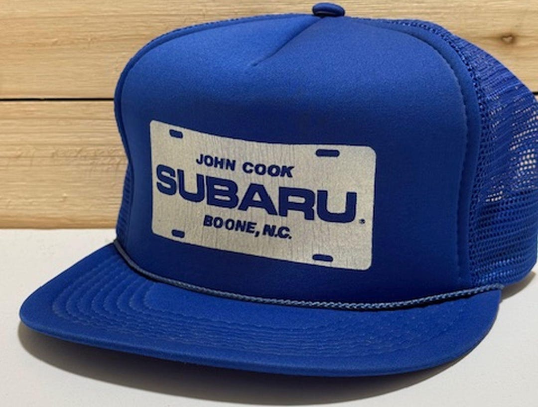 Vintage Trucker Mesh Hat "john Cook Subaru Boone Nc" Blue Adjustable ...