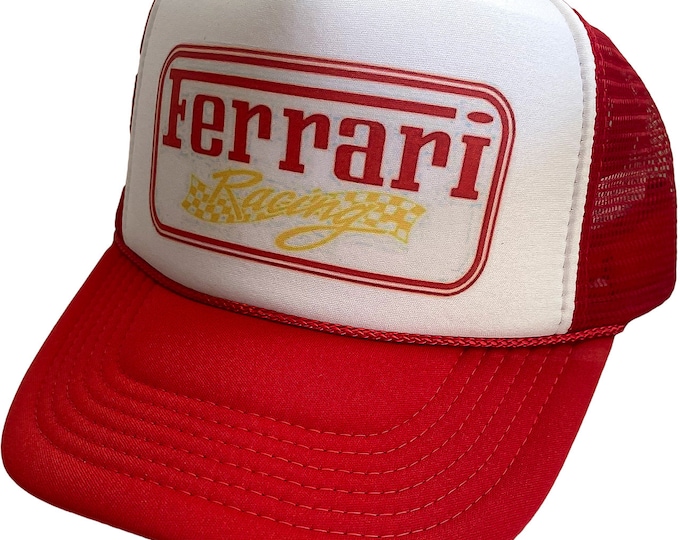 Ferrari Racing Vintage Trucker Hat Adjustable Women and Men Retro Style ...
