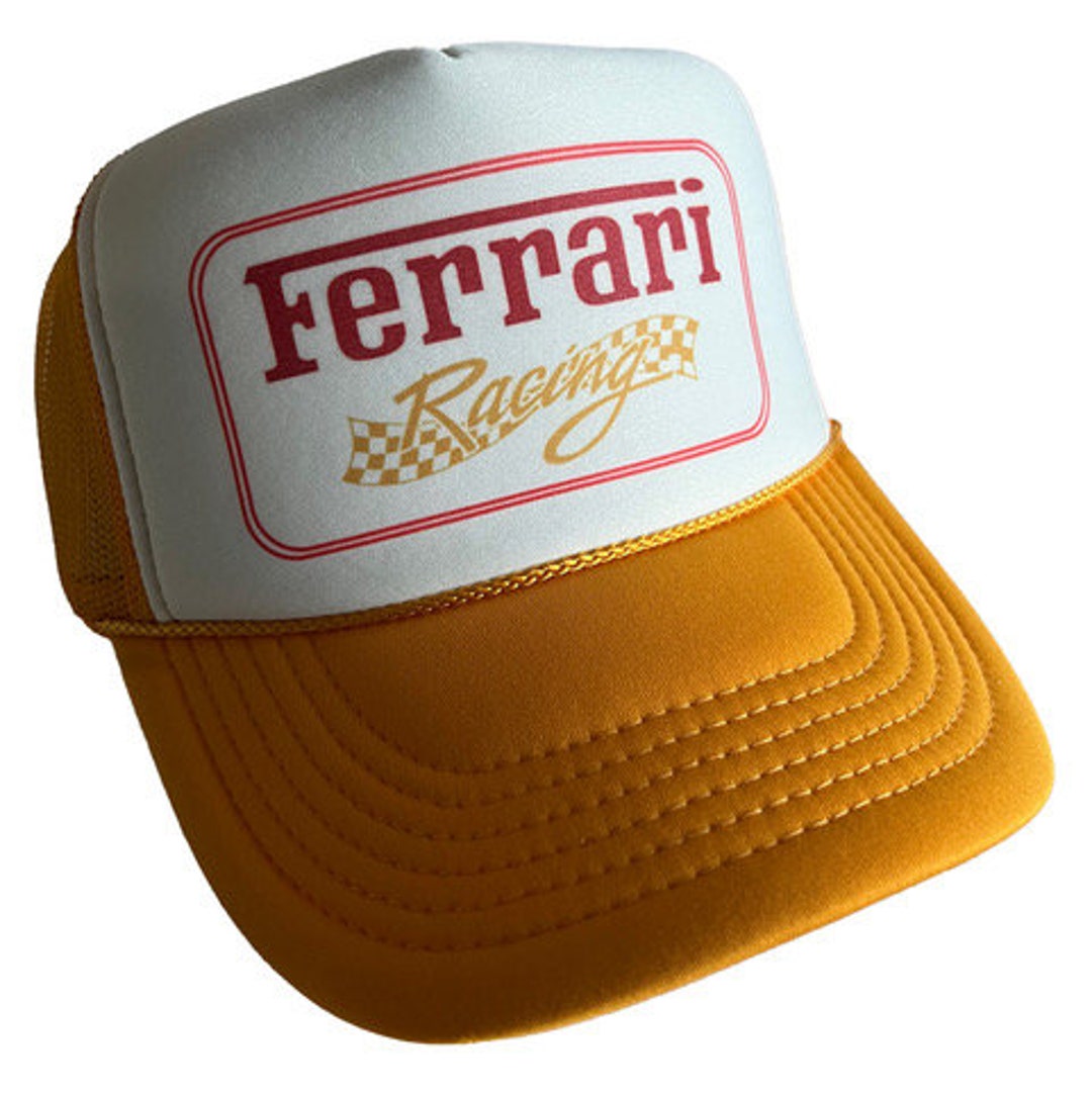 Ferrari Racing Vintage Trucker Hat for Women and Men Adjustable Retro ...