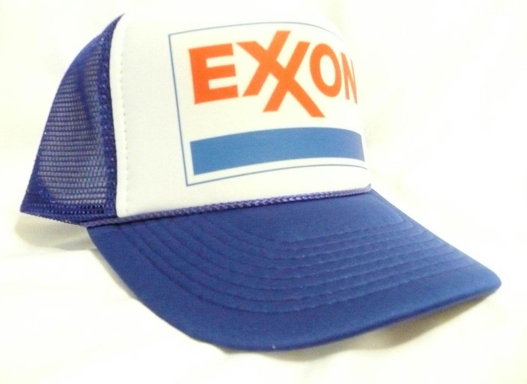 Vintage Exxon Gas Station Trucker Hat Mesh Hat Adjustable Snap Back Cap ...