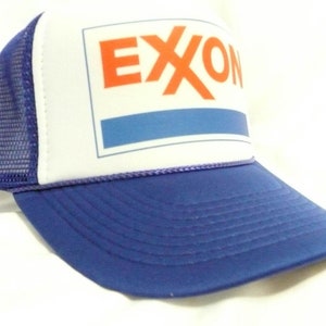 Vintage Exxon Gas Station Trucker Hat Mesh Hat Adjustable Snap - Etsy