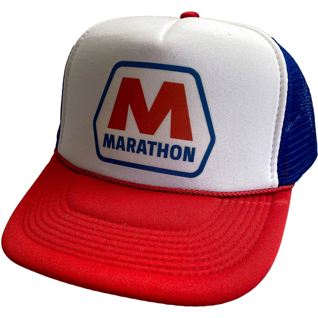 Vintage Walmart Marathon Gas Trucker Mesh Hat With Adjustable Snap Back ...