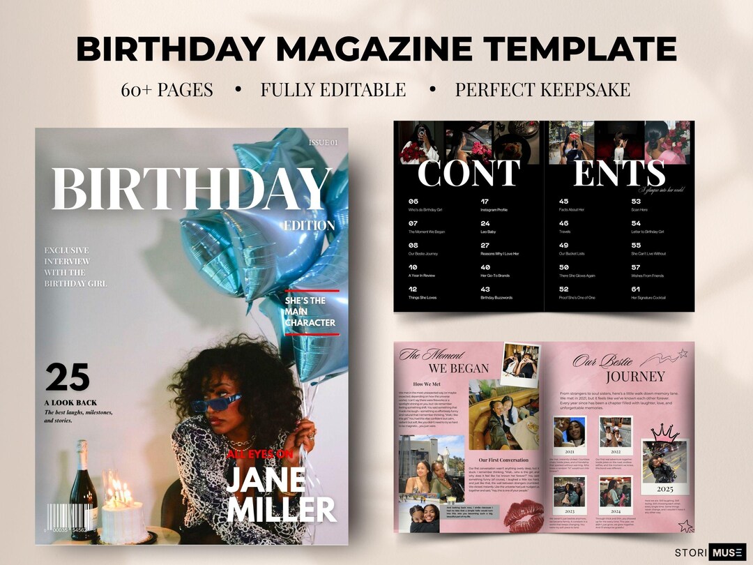 Custom Birthday Magazine, Birthday Gift for Friends, Best Friend ...