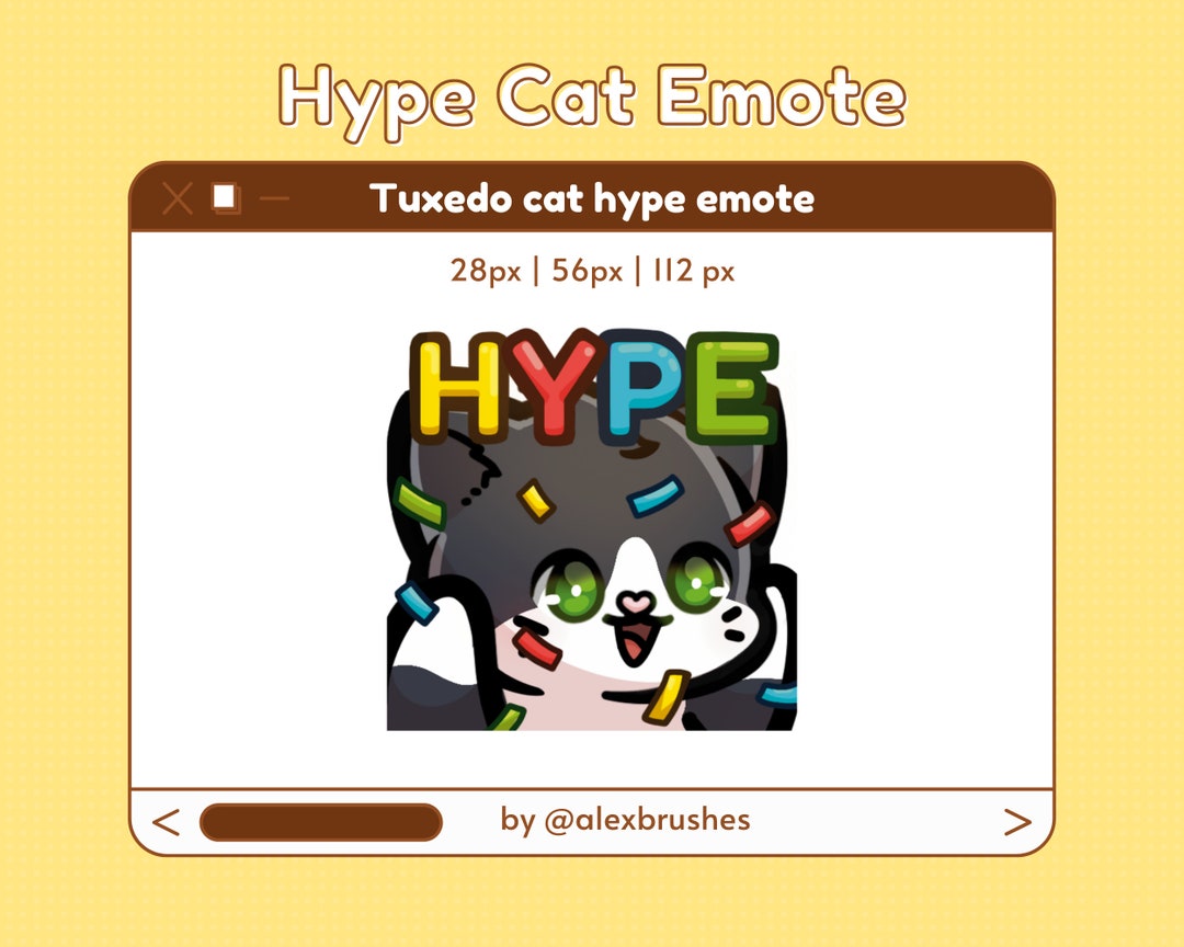 Tuxedo Hype Cat Emote | Black and White Cat Emote | Cat Emotes | Twitch ...