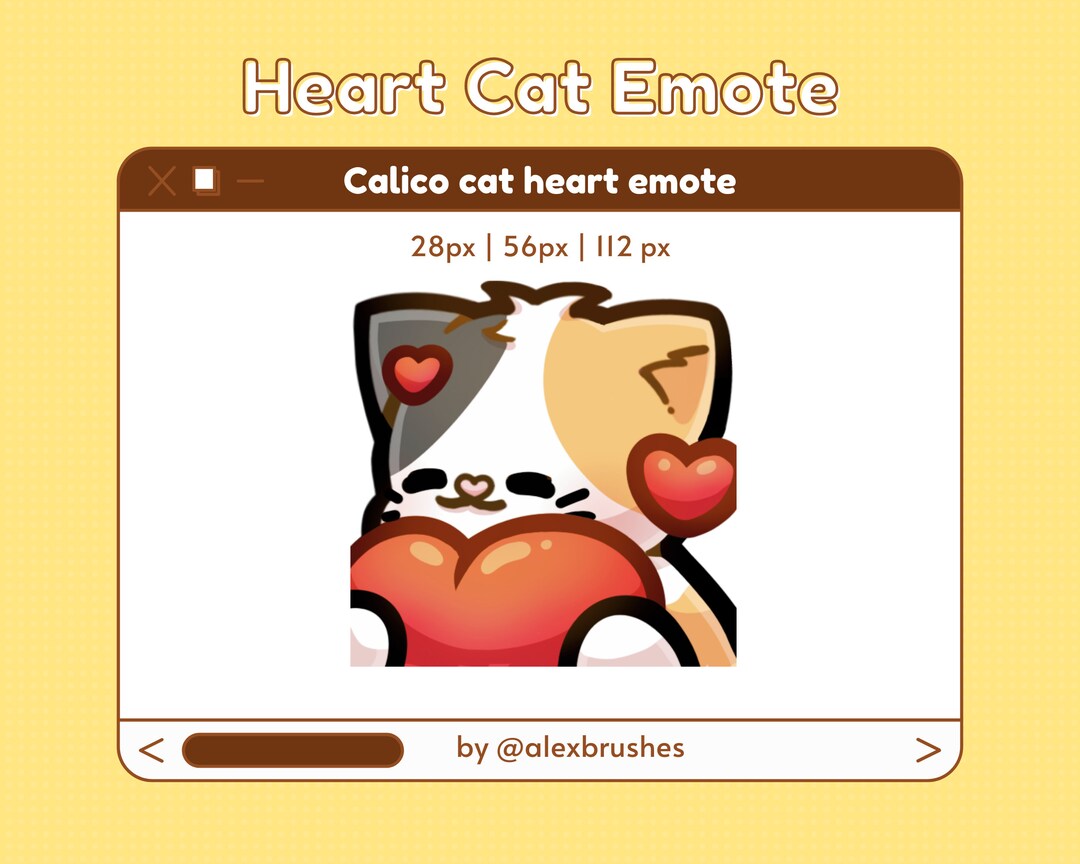 Calico Cat Heart Emote Heart Twitch Emote Cute Emotes Cat Emotes - Etsy