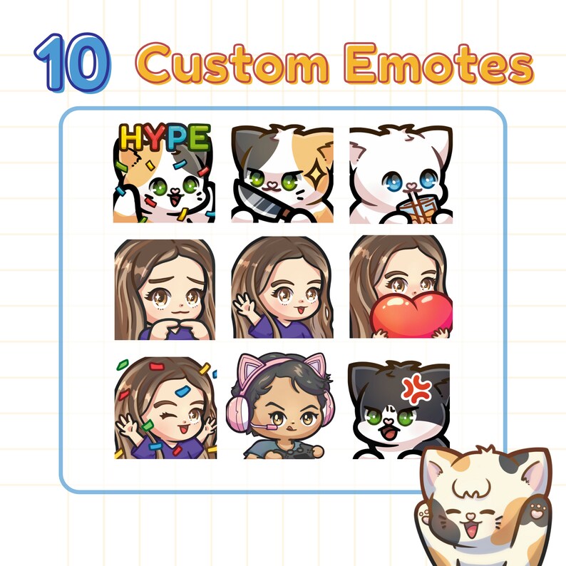10 Custom Twitch Discord Youtube Emotes | Personalized Twitch Emotes ...
