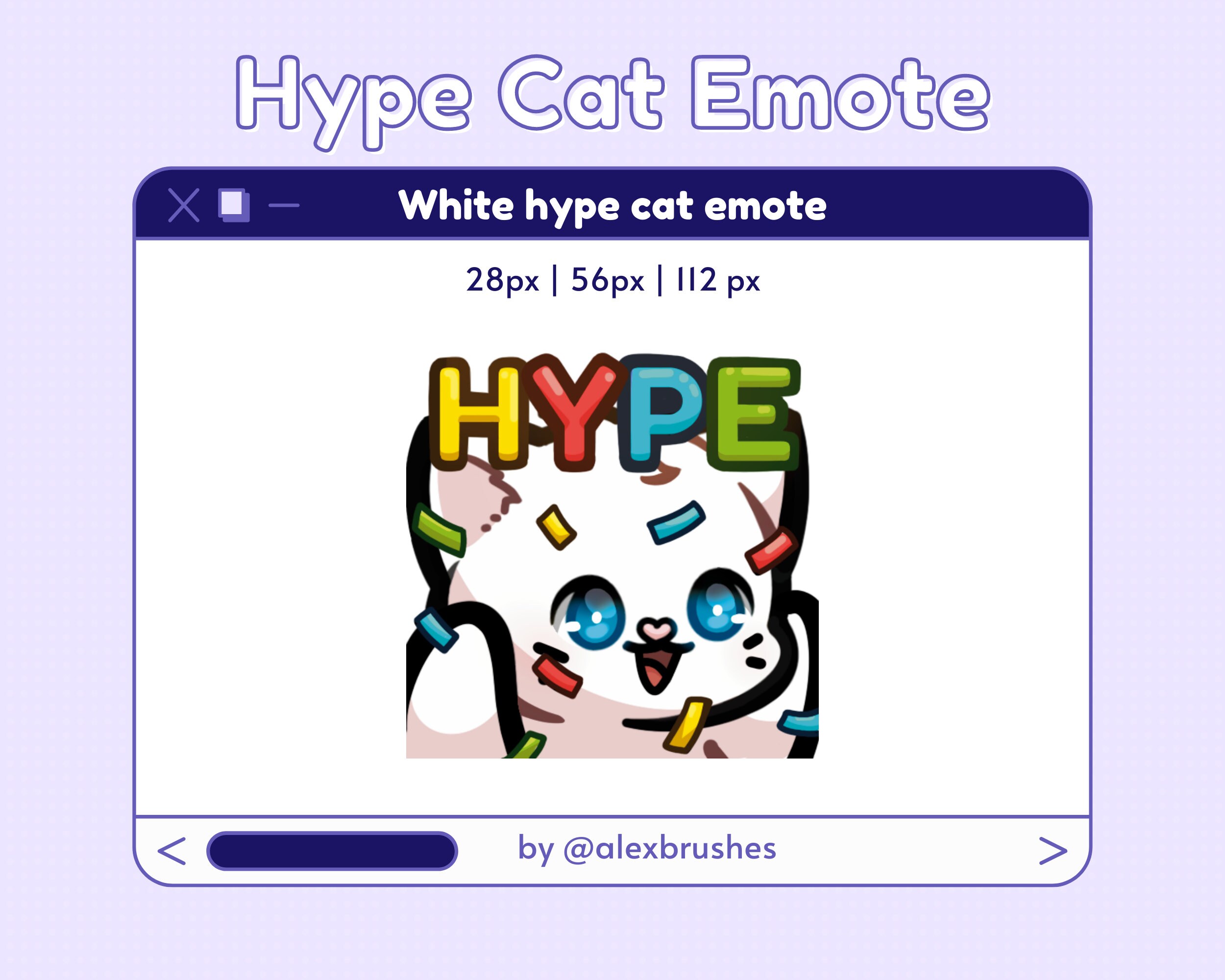 White Cat Emote Hype Twitch Emote - Etsy