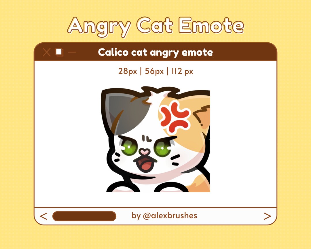 Calico Cat Angry Emote Angry Twitch Emote Cute Emotes Cat Emotes - Etsy