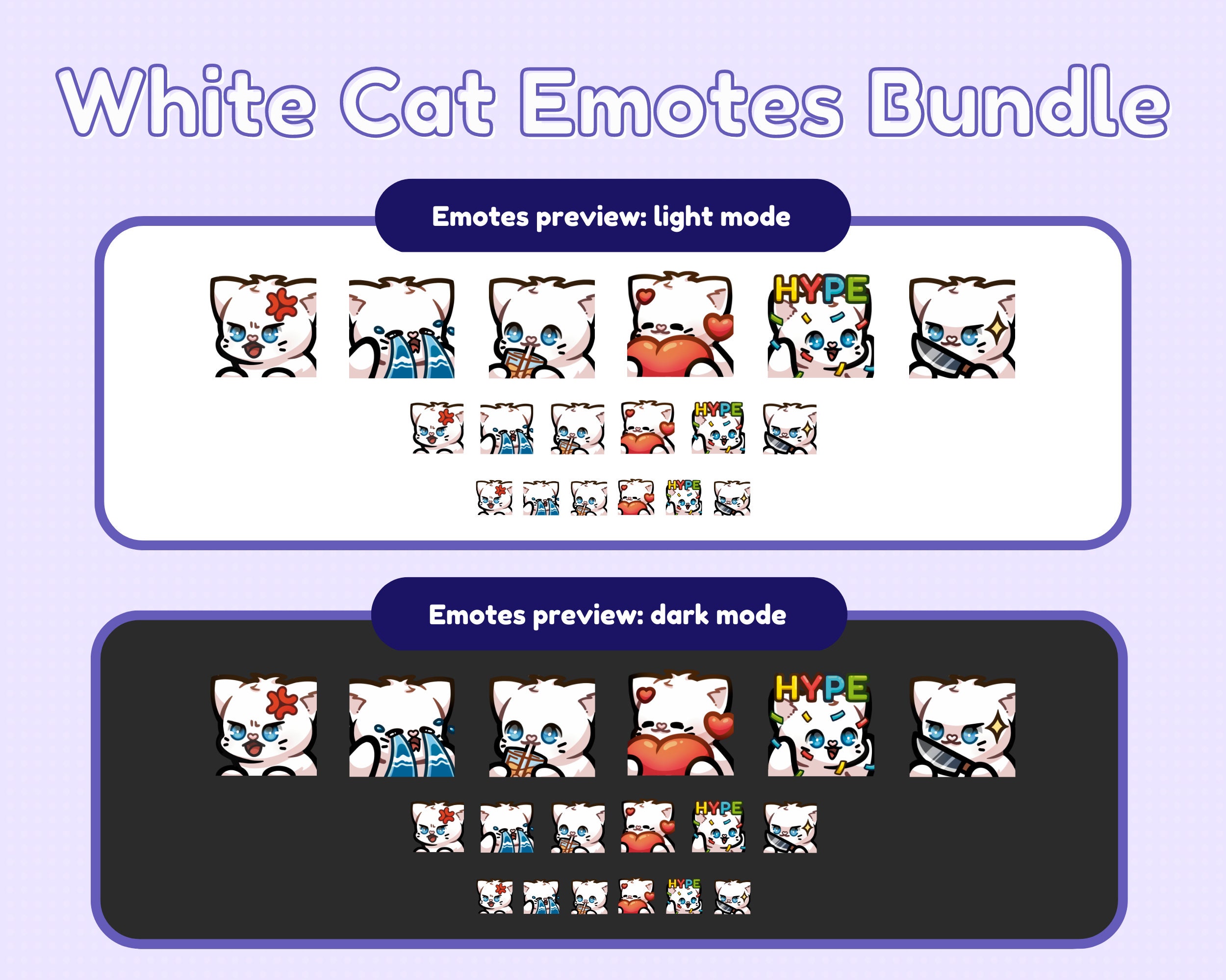Cute White Cat Emotes White Cat Blue Eyes Emotes Cute Twitch Emotes ...