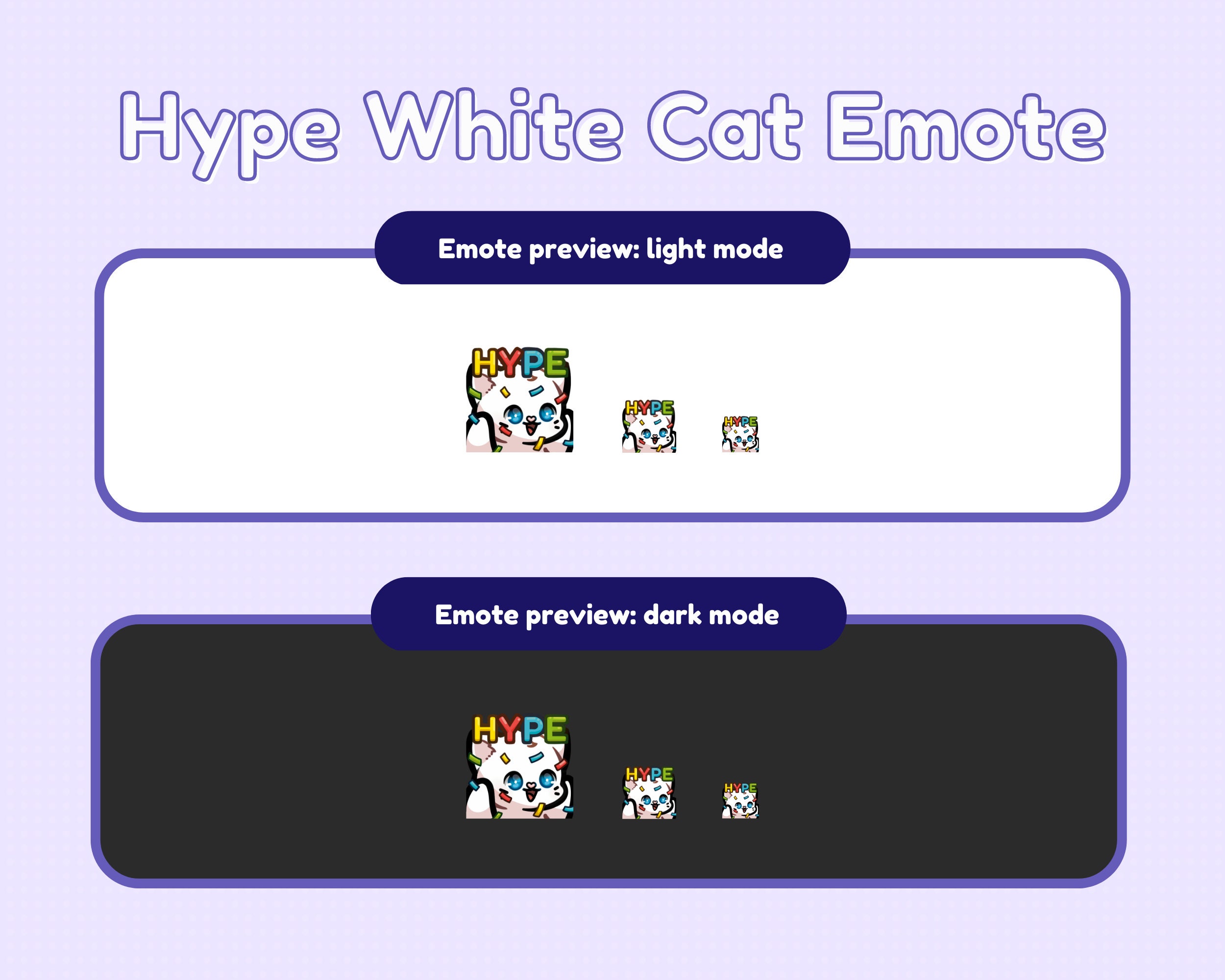 White Cat Emote Hype Twitch Emote - Etsy