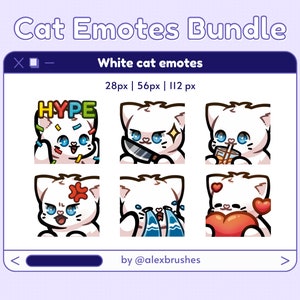 Cute White Cat Emotes White Cat Blue Eyes Emotes Cute Twitch Emotes ...