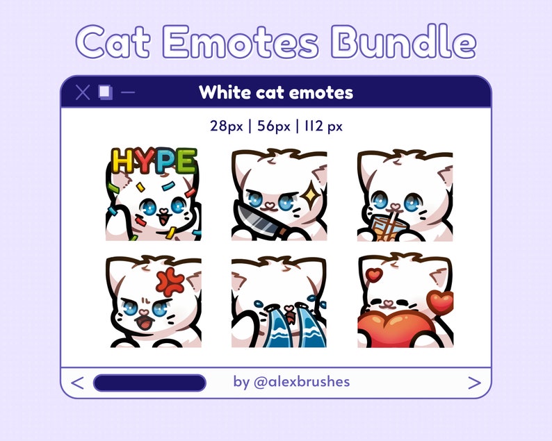 Cute White Cat Emotes White Cat Blue Eyes Emotes Cute Twitch Emotes ...