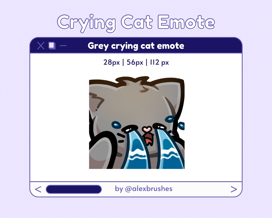 Cute Grey Cat Crying Twitch Emote Sad Cat Emote Sad Kitty Crying ...