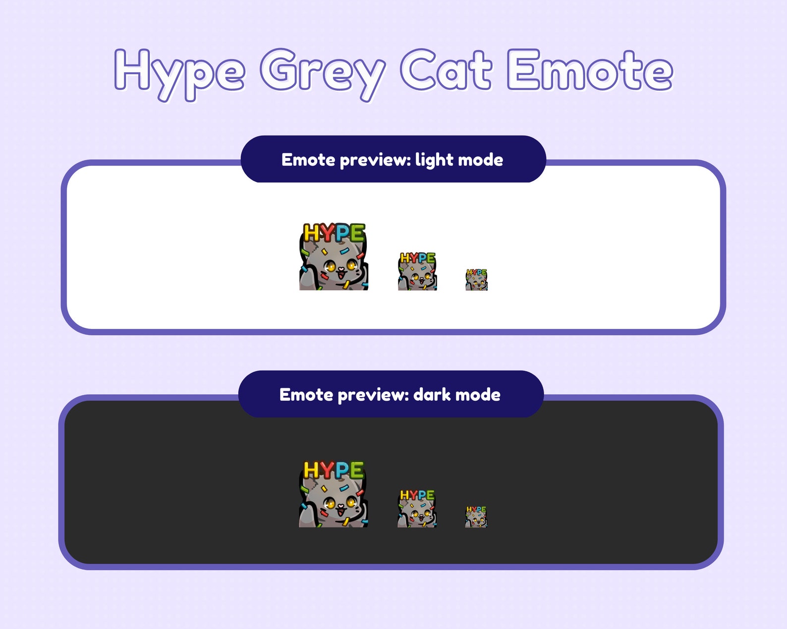 Grey Cat Hype Twitch Emote Cute Cat Hype Emote Kittie Twitch Emote ...