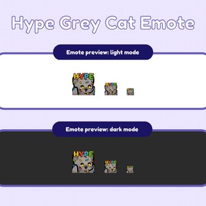 Grey Cat Hype Twitch Emote Cute Cat Hype Emote Kittie Twitch Emote ...