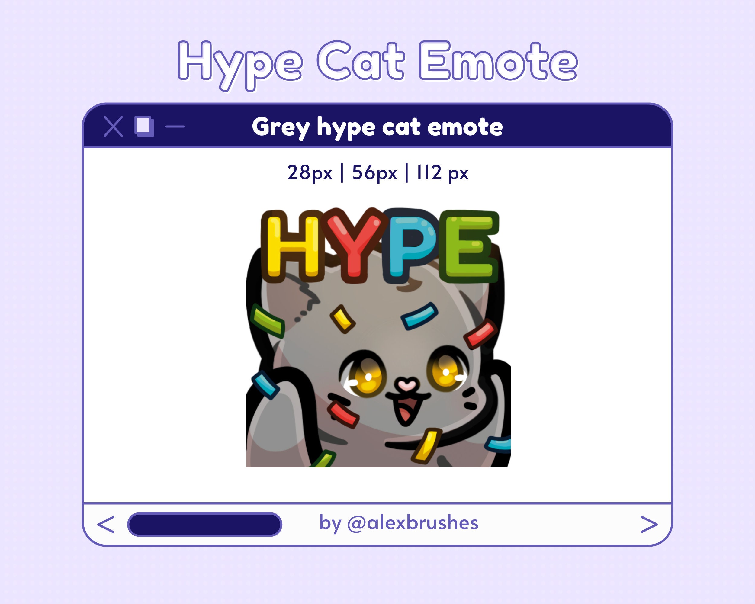 Grey Cat Hype Twitch Emote Cute Cat Hype Emote Kittie Twitch Emote ...