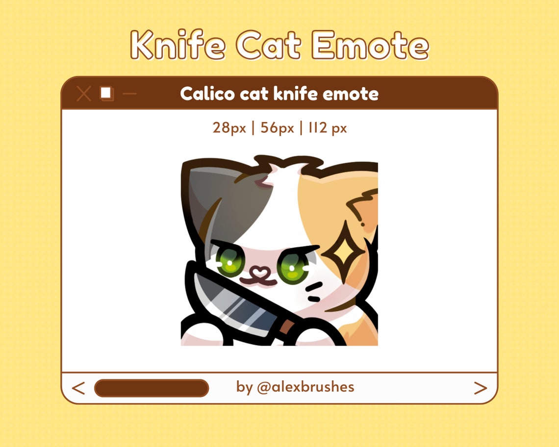 Calico Cat Knife Emote Knife Twitch Emote Cute Emotes Cat Emotes - Etsy