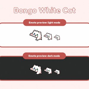 Cute White Bongo Cat Animated Emote, White Cat Heterochromia Emote ...