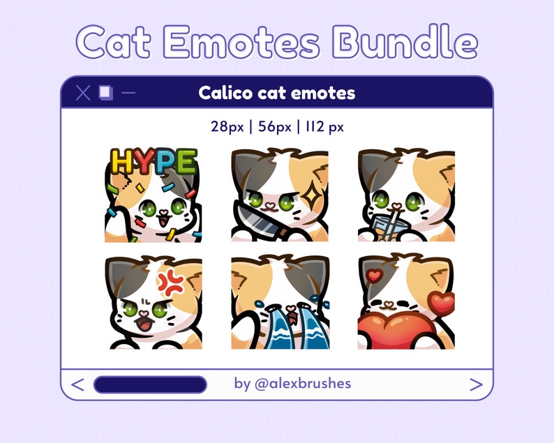Cute Calico Cat Emotes Cute Twitch Emotes Discord Server Emotes Emotes ...