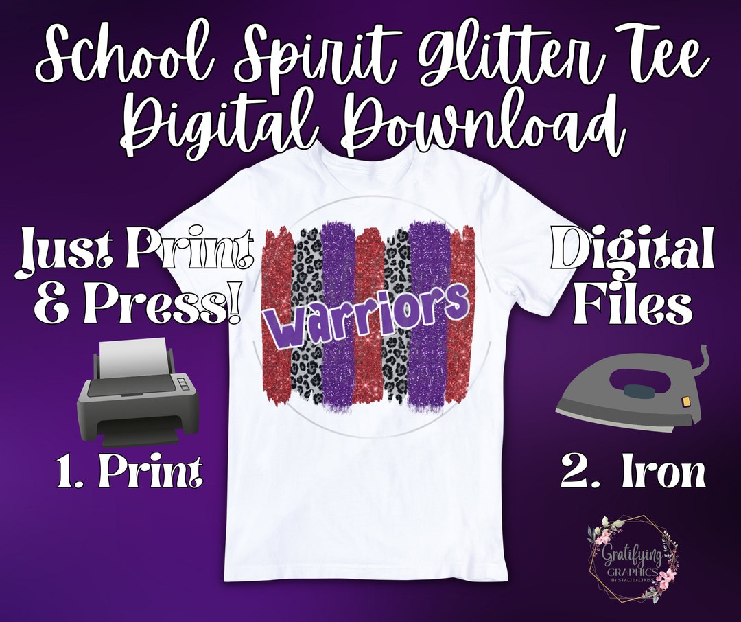 Warriors Mascot School Spirit Printable T Shirt Design, Sublimation ...
