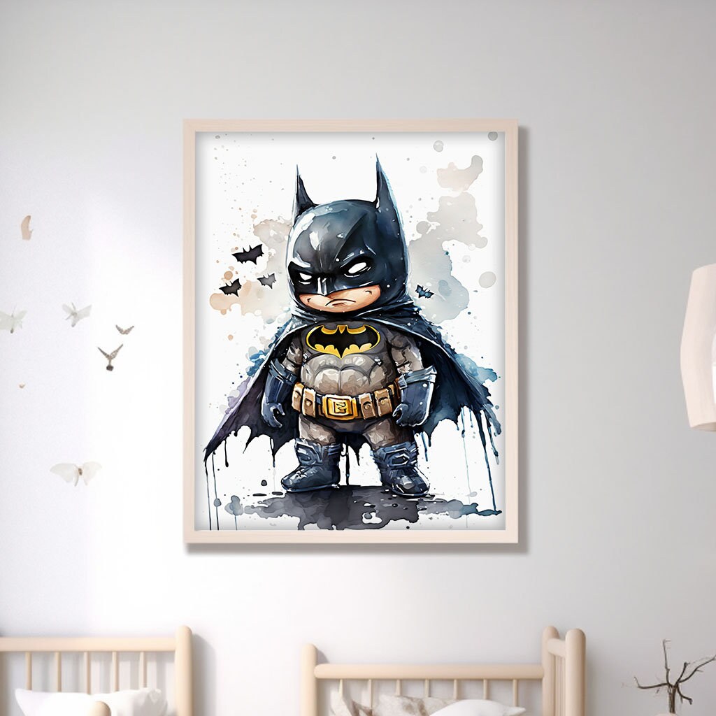 6 Superhero Watercolor Posters, Print File, High Quality, Superhero ...