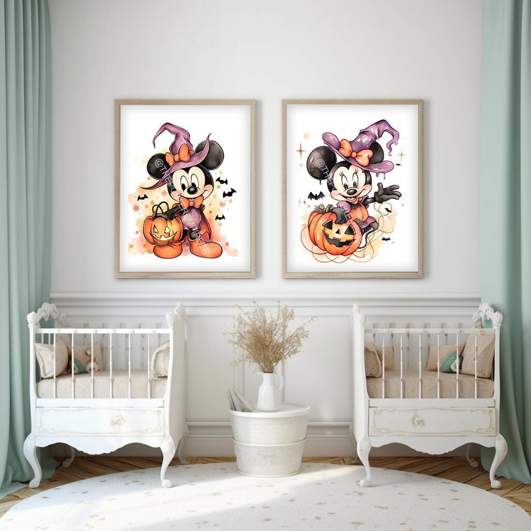 Cute Halloween Mouses Clipart Poster Set for Kids, Halloween Decoration ...