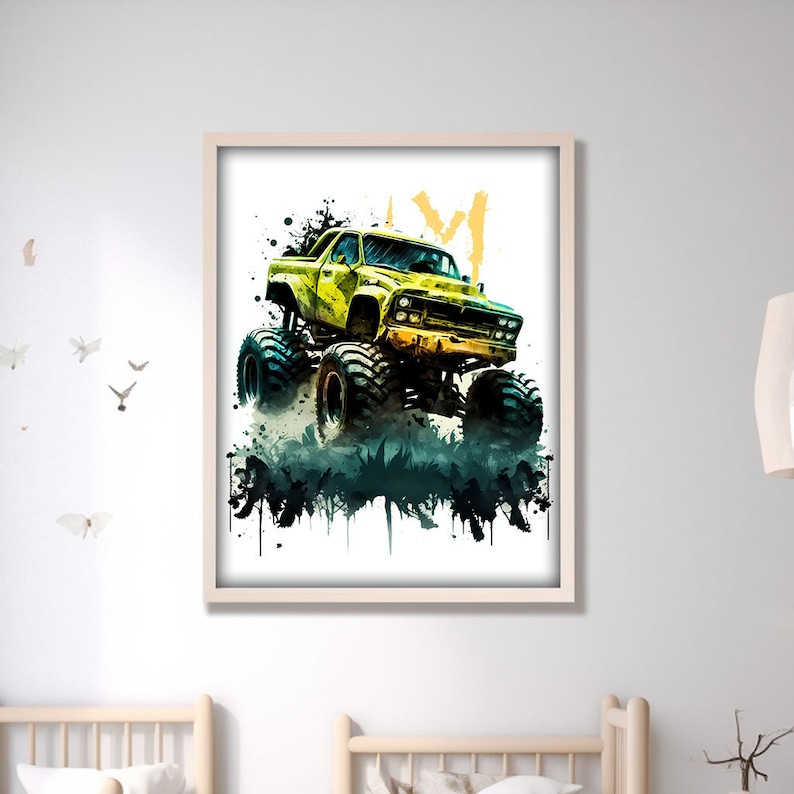 Set of 6 Monster Truck Posters Printable Files, Digital Files ...