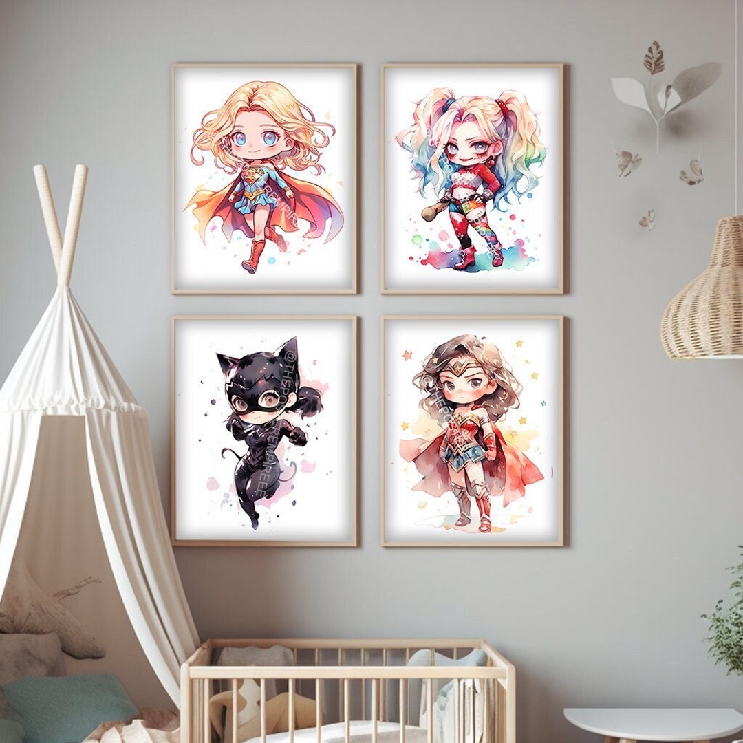 Printable Superhero Girls Poster Wall Art for Kids Baby - Etsy