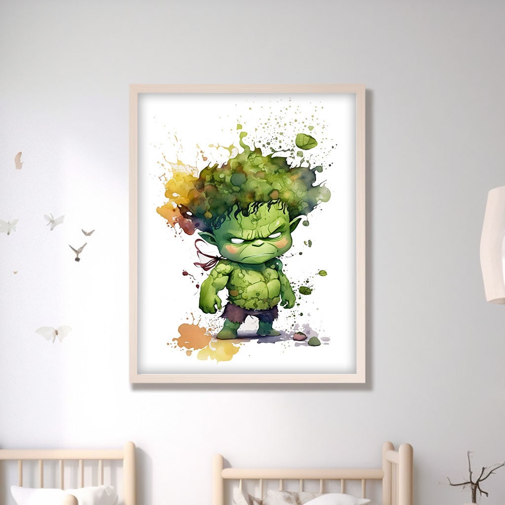 6 Superhero Watercolor Posters, Print File, High Quality, Superhero ...