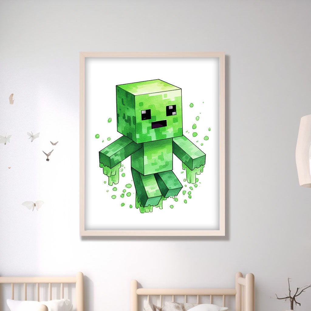 Minecraft Poster Set Minecraft Wall Art, Nursery Decor, Creeper ...