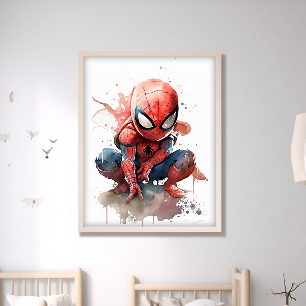 6 Superhero Watercolor Posters, Print File, High Quality, Superhero ...