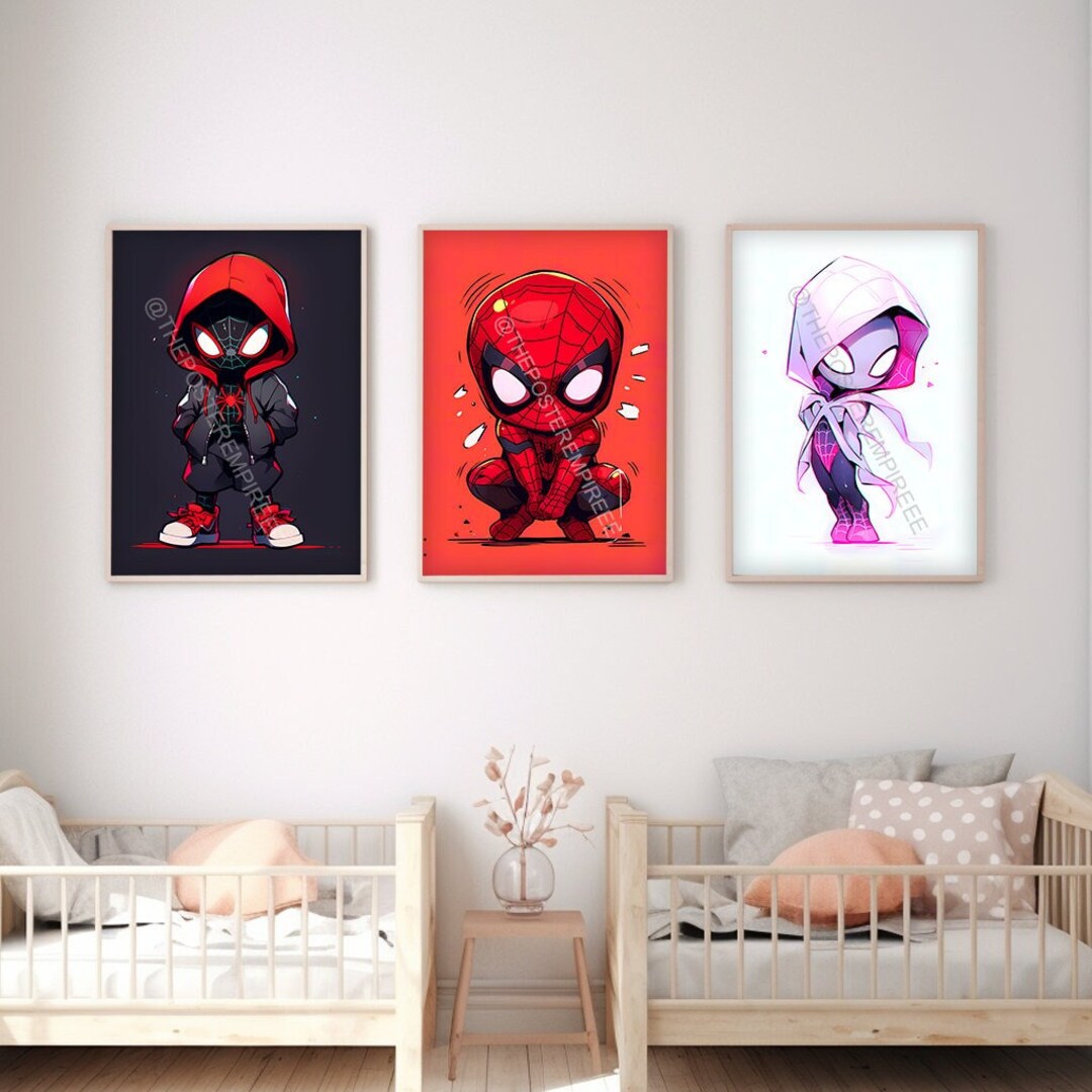 Printable Superhero Poster Set Clipart for Kids, Boys Room Decoration ...