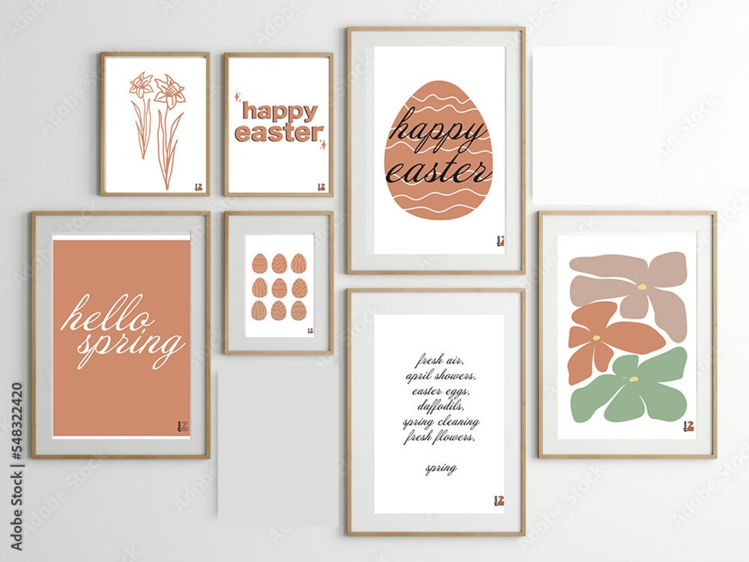 Spring Easter Digital Print Bundle - Orange - Etsy